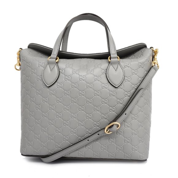 Gucci | Bags | Gucciauth 2way Bag Shima 428226 Womens Leather Handbagshoulder Bag Gray | Poshmark
